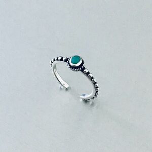 Jewelry | Sterling Silver Minimalist Bali Style Toe Ring With Turquoise ...
